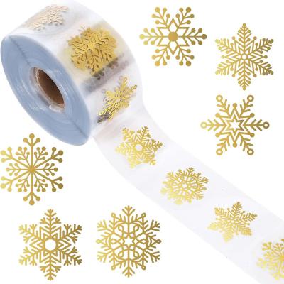 New round transparent hot gold gift packaging decoration sticker for Christmas Seal Label