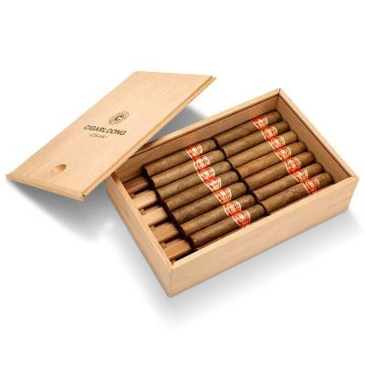 China Pine cigar box rectangular with lid tobacco packaging wooden color multi moisturizing pack cigar boxes for sale