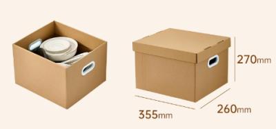 China Spot Kraft paper Corrugated Cardboard Shipping Box with Large Capacity Moving and Packing Storage Clothes Toys Miscellaneous Items Sorting with Lid Boxes for sale