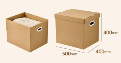 China Spot Kraft paper Corrugated Cardboard Shipping Box with Large Capacity Moving and Packing Storage Clothes Toys Miscellaneous Items Sorting with Lid Boxes for sale