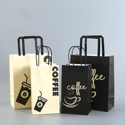China Vibrant CMYK/Pantone Colors Custom Printed Coffee Paper Bags with Durable Cotton Rope Handle for sale