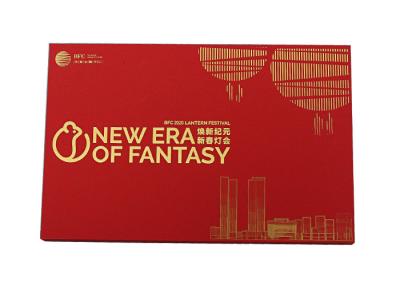 China O cartão tira o ouro vermelho da caixa da tampa/superfície de carimbo quente de prata à venda