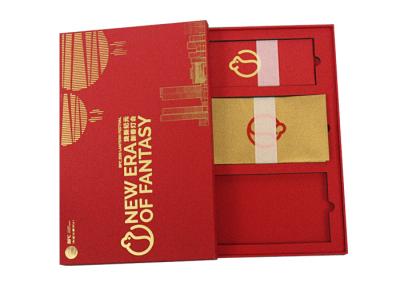 China O cartão tira o ouro vermelho da caixa da tampa/superfície de carimbo quente de prata à venda