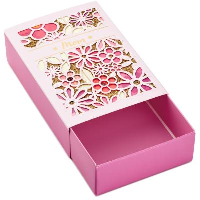 Cina Contenitore di carta aperto del cartone del piccolo scorrevole floreale per la festa della Mamma in vendita
