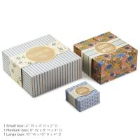 China Embossing Floral 3 Pack Folding Packaging Boxes With Bands for sale