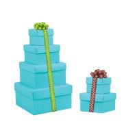 China Turquoise Mix Foldable Rigid Packaging Box With Lid Base for sale