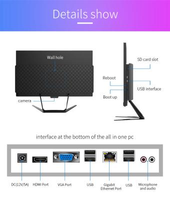 Cina PC da tavolino a 23.8/21.5 pollici di servizio AIO del ODM con il touch screen e la macchina fotografica in vendita