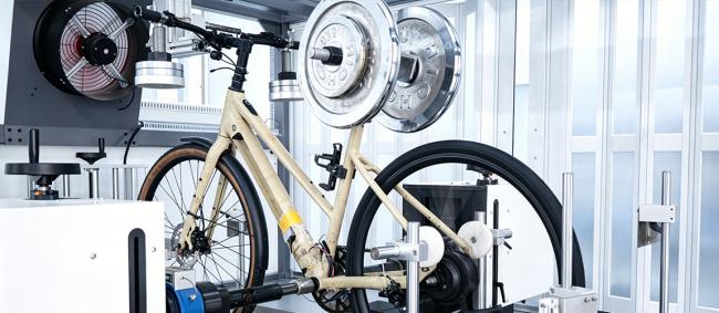 ELEVANDI e-bike engineering test setup for OEM drivetrain matching and smart lock integration