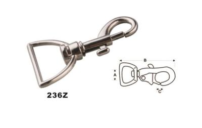 China Diecasting triangle swivel eye flange bottom type bolt snap hook 38mm Zinc alloy for sale