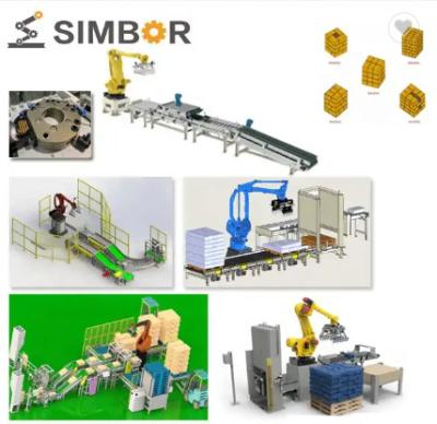 Cina pinza di presa pneumatica per il pallet robot del braccio che impila trattando la linea di produzione d'imballaggio del robot in vendita