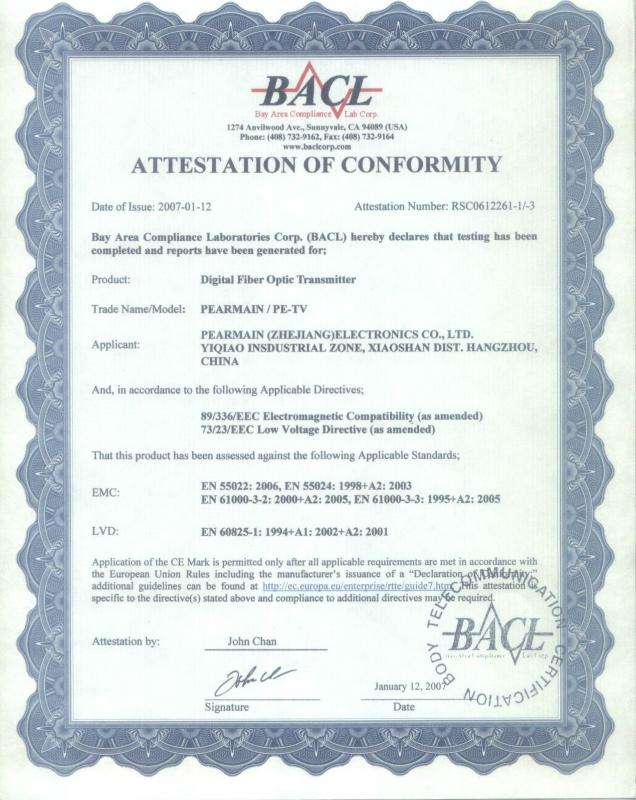 EMC,LVD - Pearmain Electronics Co.,Ltd