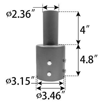 China Heavy Duty Steel Light Fixture Accessories 3 Inch Round Pole Bracket Tenon Adapter for sale