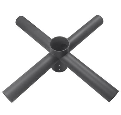 China Quad 90 Degree Spoke Light Pole Tenon Adapter For 2.5 Inch Round Pole Lighting for sale