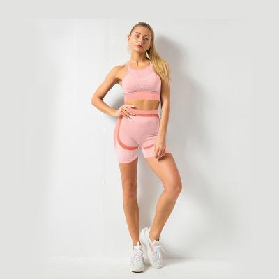 China S M L Gym Shorts And Naadloos de Reeks Sexy Netwerk van Strappy van de Sportenbustehouder Vastgesteld Sexy Te koop