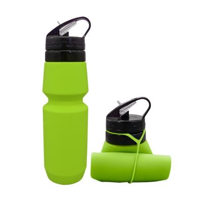 Cina Bottiglia di acqua pieghevole della bevanda di altezza 27cm del silicone pieghevole a perfetta tenuta della bottiglia 175g in vendita
