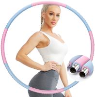 China 8 Section Weighted Hula Hoop for Weight Loss Stainless Steel Core 2.6-7lbs Adjustable for sale