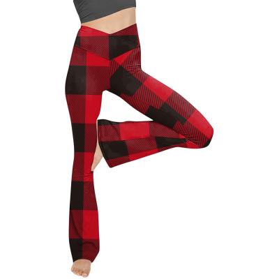 Cina I pantaloni stampati di yoga si svasano prezzo franco fabbrica in vendita