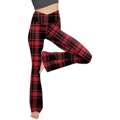 Cina I pantaloni stampati di yoga si svasano prezzo franco fabbrica in vendita