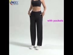 De hoge Waisted-Fabriek van de de Yogabroek van het Gloed brede been in China