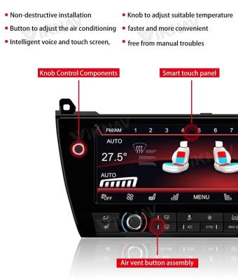 Cina 2011-2018 per BMW Serie 5 modificato controllo climatico intelligente ad alta definizione condizionatore d'aria schermo LCD touch in vendita