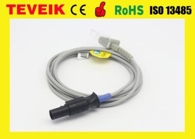 China Materiële Ohmeda Spo2 de Uitbreidingskabel van TPU 8 Voet voor Geduldige Monitor, Blauwe/Grijze Kleur Te koop
