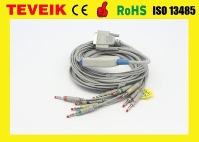 China Medische Teveik-het electrocardiogramkabel van OB 15pin ECG/van Nihon Kohden BJ-901D 10 Leadwires van de Fabrieksprijs, Banaan 4,0 Te koop