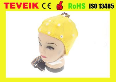 Cina Cappello medico di elettroencefalogramma, elettrodo della latta, cappuccio del eeg di 32 cavi con il connettore di perno DB25 per la macchina del eeg in vendita