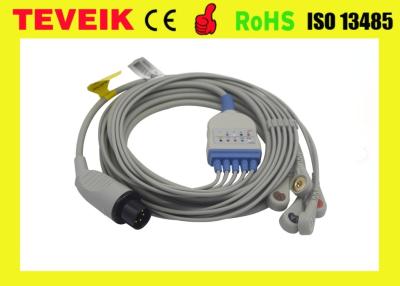 Cina 5 cavo dei cavi ECG con la rottura, AHA, 6pin rotondo per il monitor paziente di Mindray, cavo medico di ECG in vendita