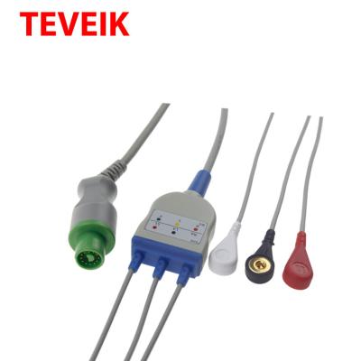 Cina I cavi standard di Pin 3 di ohm 1K 12 di AHA rompono il cavo del paziente di Ecg in vendita