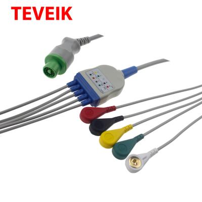 Cina Fukuda Denshi AHA intorno 12 al cavo di Ecg del cavo di ohm 5 di Pin 10K in vendita