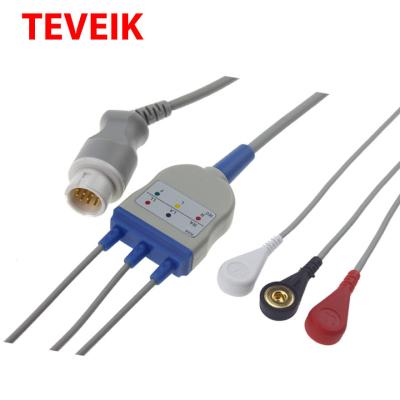 Cina Cavi di Ecg degli elettrodi dei cavi della rottura 3 di Pin di HP AHA 12 dell'ospedale in vendita