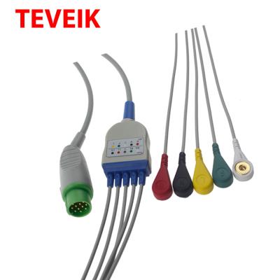Cina Cavo paziente TM910 compatibile di Ecg di IEC del giro 12 del cavo medico di Pin Schiller 5 in vendita