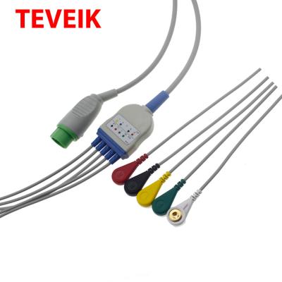 Cina AHA intorno 12 al cavo di Kontron ECG del cavo del bottone 5 della rottura di Pin in vendita