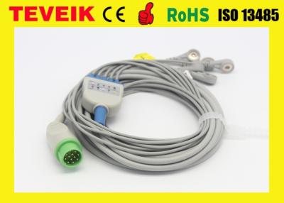 Cina Leadwire riutilizzabile medico di Biolight 5 intorno al cavo di 12pin 5Leads ECG per il monitor paziente in vendita