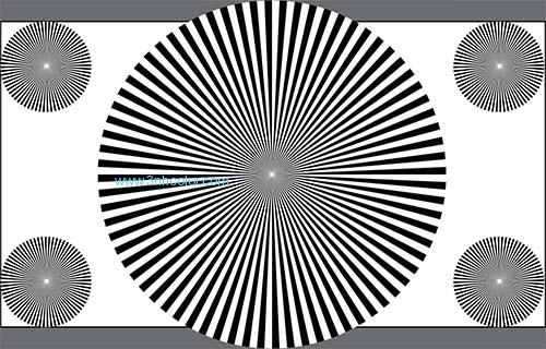 LENS FOCUS TEST CHART 16:9 (72 SECTORS) REFLECTANCE YE0161