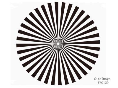 Cina Obiettivo della stella del settore di Sineimage YE0121 del grafico di prova di risoluzione del CE trasparente/riflettanza in vendita