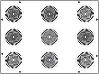 China 36 Sectors Camera Lens Test Chart SineImage YE0110 For Resolution / Sharpness Measurements for sale