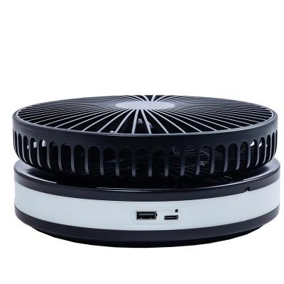 China Freestanding Portable Foldable Fan 1240 RPM Rechargeable Table Fan With Led Light for sale