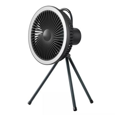 Cina 7800mAh Mini Tripod Fan Outdoor Camping elettrico ricaricabile con la luce del LED in vendita
