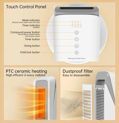 China Wasserdichtes Mini Fan Heater Personal Warm-Gerät mit Timer 1-4h zu verkaufen