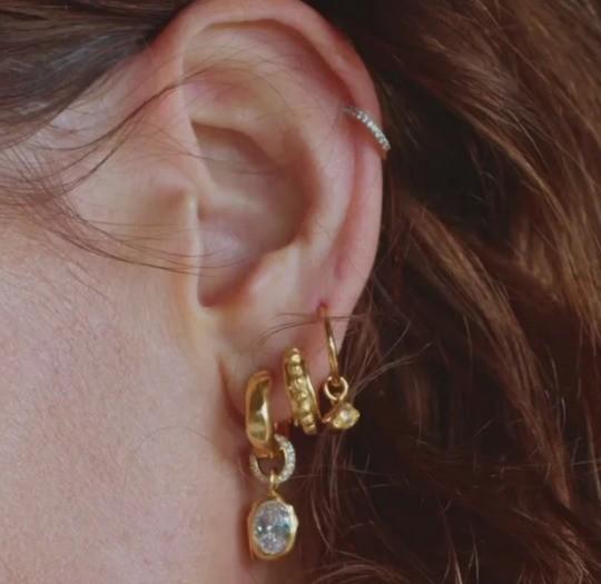 Quality Gold Plated Oval Cut Cubic Zircon Brass Fashion Earrings for Women Versatile and for sale