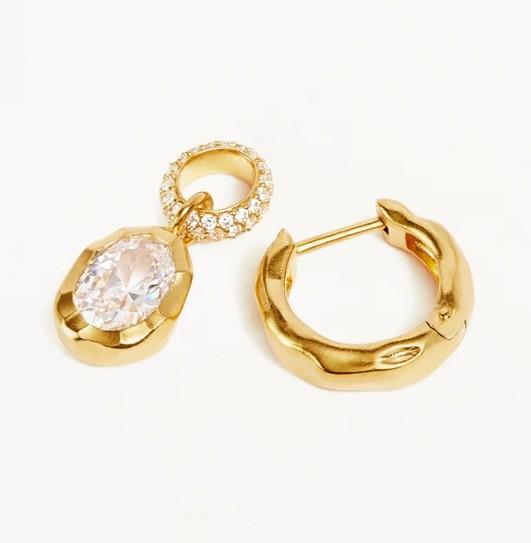 Quality Gold Plated Oval Cut Cubic Zircon Brass Fashion Earrings for Women Versatile and for sale