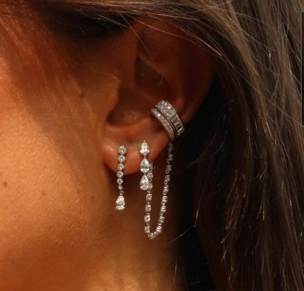 Quality Gold Plated Oval Cut Cubic Zircon Brass Fashion Earrings for Women Versatile and for sale