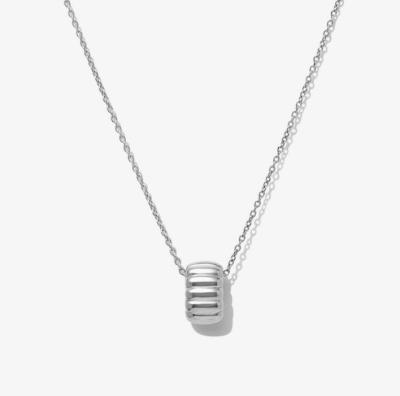 Cina Collare in oro 925 Sterling Silver Simple Single Beaded Circle Charm Pendant Necklace OEM in vendita