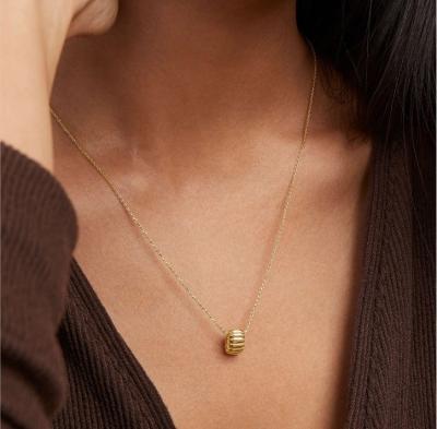 Cina Collare in oro 925 Sterling Silver Simple Single Beaded Circle Charm Pendant Necklace OEM in vendita