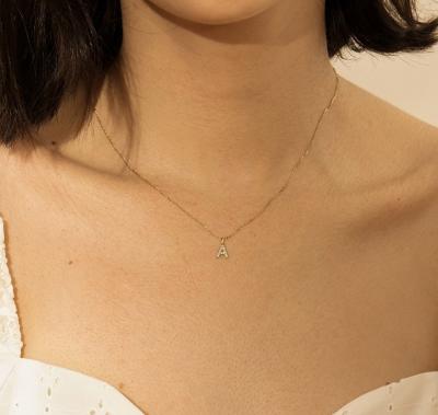 Cina Nickel Free 925 Sterling Silver Letter Un Colletto Di diamanti in vendita