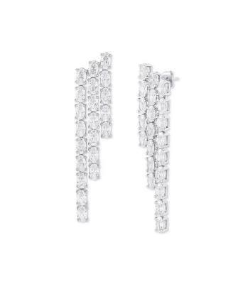 Oval Tennis Witte kubische Zircon oorbellen voor vrouwen Luxe sieraden