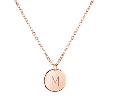 Cina 10mm Disco di acciaio inossidabile Pendente iniziale 45CM + 5CM di acciaio inossidabile Pendente Collare in vendita