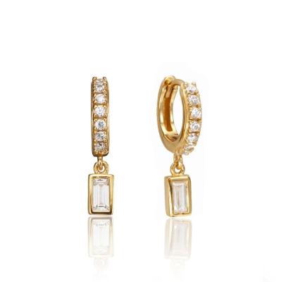 China Gold Plated 925 Sterling Silver Dangle Earrings For Anniversary , Engagement for sale