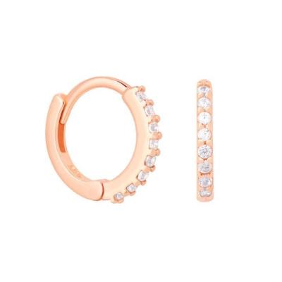 Cina ODM 925 Sterling Silver Hoop orecchini Medi con piccole 18K Vermeil Gold Plating in vendita